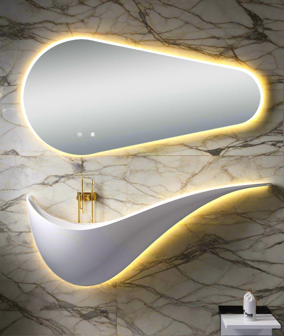Ultimate Rain Drop LED Mirror with a Demister and Two Brightness Level ...