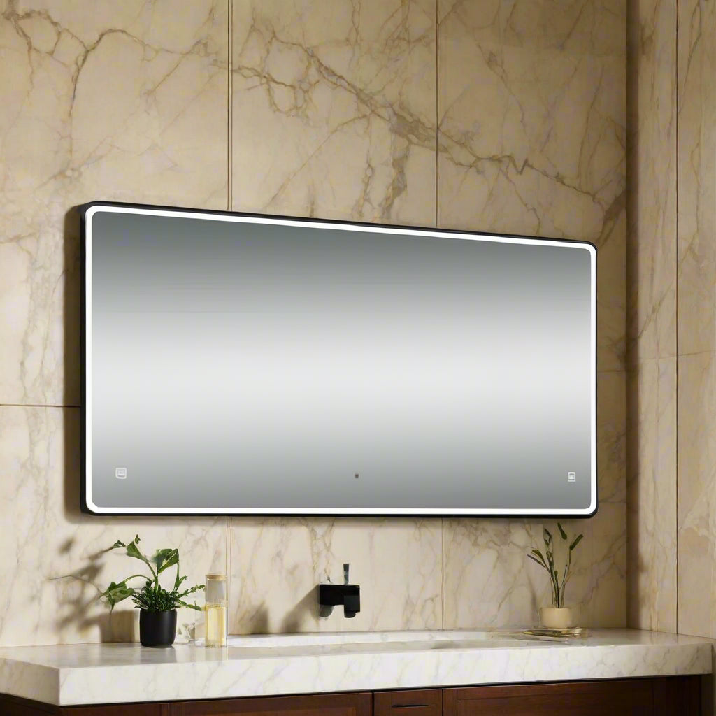 Ultimate Aluminium Framed Rectangle LED Mirror with a Demister and Two ...